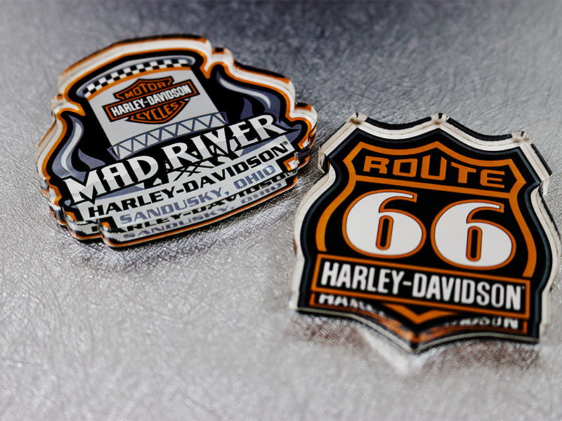 Mad River & Route 66 Harley-Davidson® Acrylic Magnet - SymbolArts